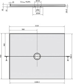 Polysan MIRAI 110 x 90 cm sprchová vanička obdélníková z litého mramoru 73175 levá