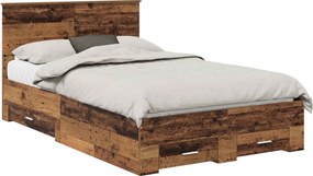 Rám postele s čelo Staré dřevo 120 x 190 cm Kompozitní dřevo 3410929