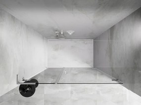 Mexen Lunar-B, L Otočné pravé sprchové dveře 150 cm, 8mm čiré sklo, bílý profil, 832SL-150-050-20-00-P
