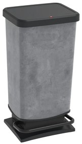 Šedý pedálový odpadkový koš z recyklovaného plastu 40 l Paso - Rotho