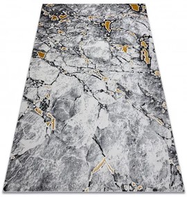 Dywany Łuszczów, Kusový koberec Gloss 528A 58 3D mramor ivory/black, 80x150, šedá, kancelář