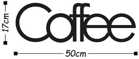 Nástěnná kovová dekorace COFFEE černá
