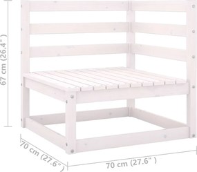 vidaXL 8dílná zahradní sedací souprava s poduškami masivní borovice [3076765] Barva: Bílá