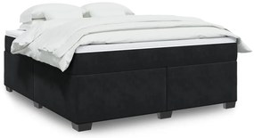 Box spring postel s matrací černá 180x200 cm samet 3285301