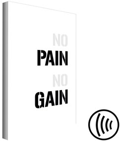 Obraz Bez bolesti není zisk (1-dílný) - černobílá kompozice s textem