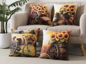 XPOSE® Set povlaků na polštář HELIANTHUS (digitální tisk) 43x43 cm - set 4 ks