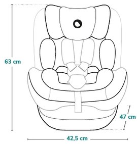Lionelo - Autosedačka se základnou otočná HARPER i-Size 76-150 cm Black Carbon