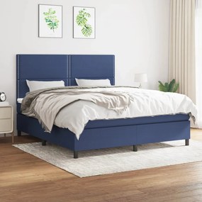 Box spring postel s matrací modrá 160x200 cm textil,  3141711