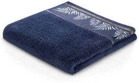 Bavlněný ručník s rostlinným motivem Tmavě modrý PARNA-30x50
