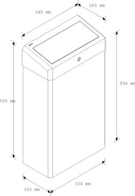 Závěsný odpadkový koš s víkem Stella, 27 l, bílá