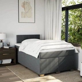 Box spring postel s matrací tmavě šedá 120x200 cm textil 3285856