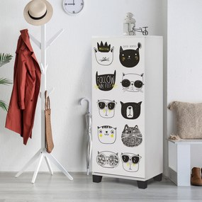 Hanah home dřevěná komoda CATS bílá 127x50 cm 869VEL6508