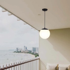 LED Solution Černo-opálový závěsný lustr pro žárovku E27 IP44 11825