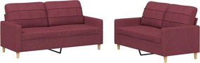 2dílná sedací souprava s poduškami vínová textil 3201280