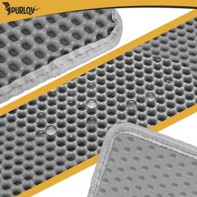 Podložka před kočičí toaletu zadržující nečistoty 60 x 45 cm – šedá