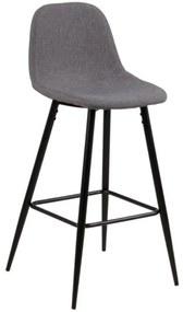 OnaDnes -20% Scandi Světle šedá látková barová židle Wanda 65 cm