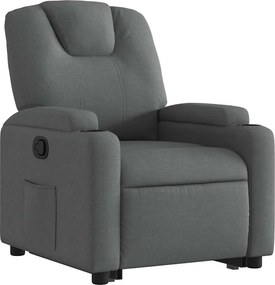Zvedací polohovací křeslo tmavě šedé textil 3204369