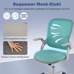 Costway Ergonomická kancelářská židle se sklopnými područkami a počítačovou