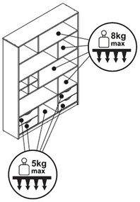 Regál/knihovna Sten 2, dub sonoma/bílý