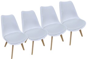 Bestent Jídelní židle 4ks bílé skandinávský styl Basic