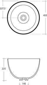 Sapho Dome W030701 umyvadlo na desku 44,5 x 27 cm
