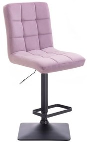 LuxuryForm Barová židle TOLEDO VELUR na černé podstavě - fialový vřes