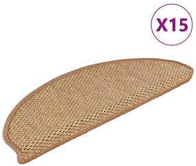 vidaXL Marketos Samolepicí nášlapy na schody vzhled sisal 15 ks 65x21x4cm sisal