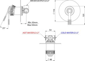Sapho Sapho, VERSI podomítková sprchová baterie, 1 výstup, chrom, RV041