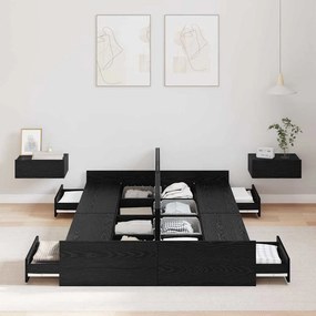 Rám postele s úložným prostorem s čelo Černý dub 120 x 200 cm 3335302