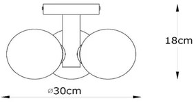 Lucide 74116/03/02 - Koupelnové stropní svítidlo TRUDY 3xG9/40W/230V IP44 zlatá