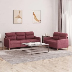2dílná sedací souprava s poduškami vínová textil 3201606