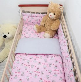 ESITO Mantinel do postýlky Teddy bears 28 x 180 cm Šedá