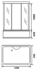 BPS-koupelny Hydromasážní box HYD-O77W 120x85 SA Bílý, se saunou