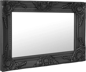 Nástěnné zrcadlo barokní styl 60 x 40 cm černé 320331