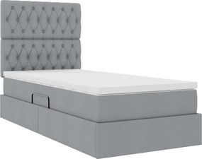 Postel s úložným prostorem a matrací Světle šedá 90 x 200 cm 3371817