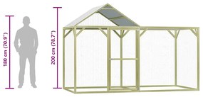 vidaXL Marketos Klec pro kuřata 3 x 1,5 x 2 m impregnovaná borovice