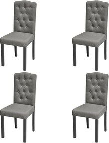 Jídelní židle 4 ks šedé textil 242224