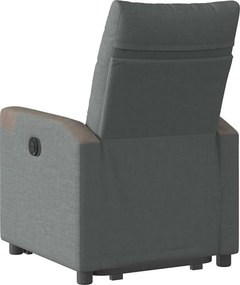 Elektrické zvedací polohovací křeslo tmavě šedé textil 3324101
