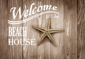 Fototapeta - Welcome nápis - beach house (152,5x104 cm)