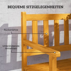 Zahradní lavice 2–3 osoby, dřevěná z akácie, skládací stolek, teak, 149 cm