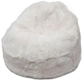 Sedací pytel - bean bag - bílý, střižený Střižený chlup 5 cm