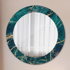 Kulaté dekorativní zrcadlo Green malachite marble fi 60 cm