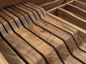 Dřevěný Organizér na Nože Materiál + díly: Americký ořech 3 dílný