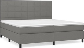 Box spring postel s matrací tmavě šedá 200x200 cm textil 3141802