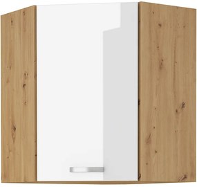 STL Rohová skříňka horní ARTISAN (výška 90 cm) Barevné provedení ARTISAN: Bílý lesk