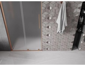 Mexen Velar L, posuvné sprchové dveře do otvoru 110 cm, 8mm sklo námraza, měděná matná, 871-110-003-31-65