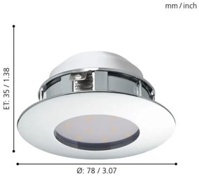 Eglo 95822 - SADA 3x LED podhledové svítidlo PINEDA 1xLED/4,9W/230V