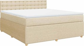 Box spring postel s matrací krémová 180x200 cm textil 3287554