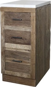Hnědá antik skříňka se šuplíky a s mramorovou deskou Grimaud Kitchen – 40*60*97 cm