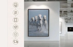 Síla svobody - obraz - Bílé koně v pohybu 56 - A2 – 420 × 594 mm - 449 Kč
